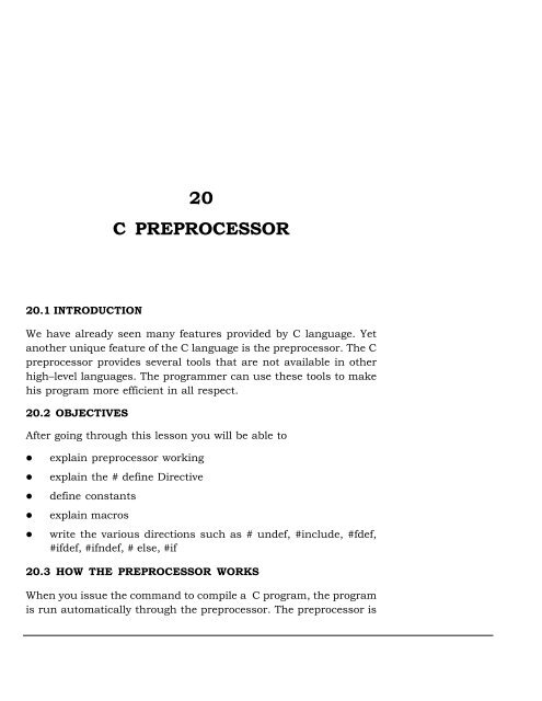 20 C Preprocessor
