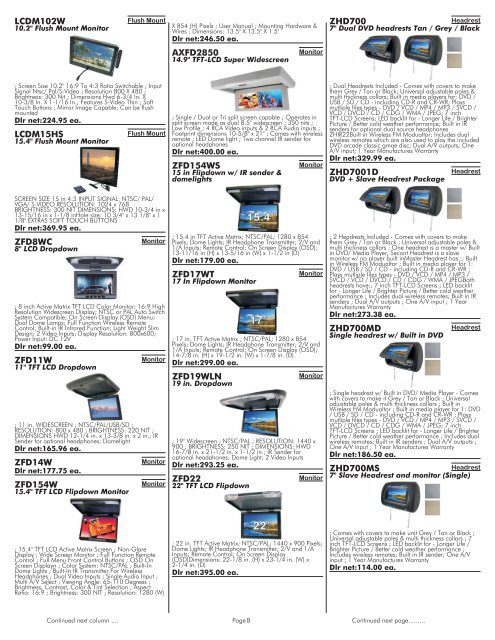 LCDM102W 10.2" Flush Moun