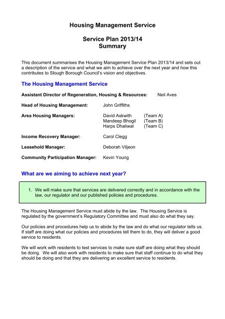 Housing Management Service - Slough Borough Council