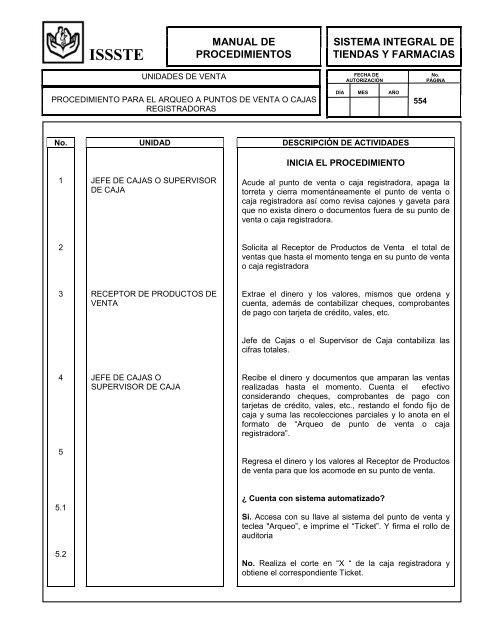 ISSSTE MANUAL DE PROCEDIM ISSSTE MANUAL DE PROCEDIM