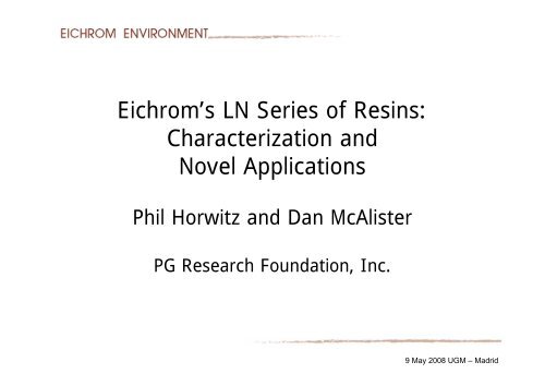 Eichrom's LN Series of Resins - TrisKem International