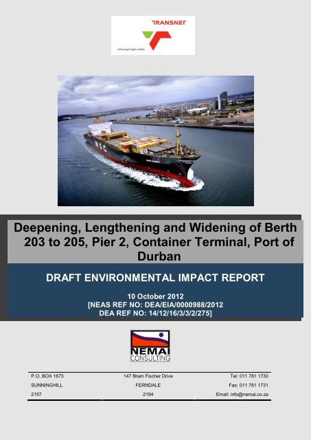 Berth 203 to 205 draft EIA report for review.pdf - Berths 203 to 205 ...