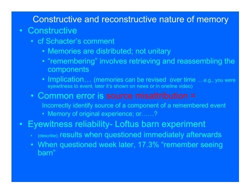Reconstructive Processes Psychology