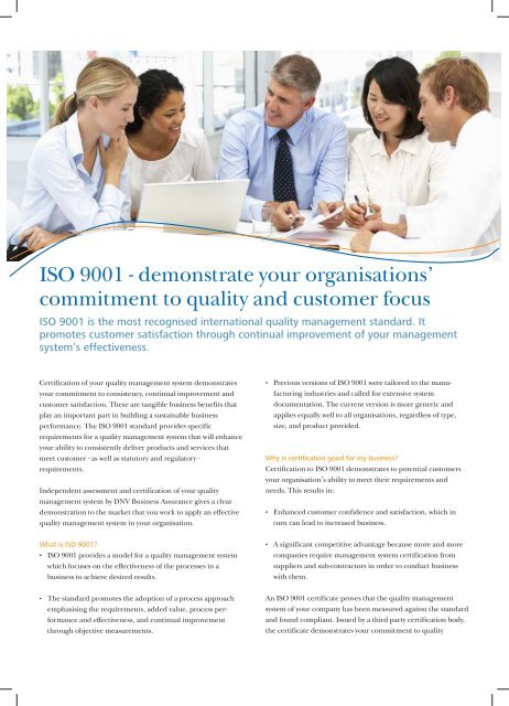 ISO 9001 flyer (pdf) - DNV Business Assurance