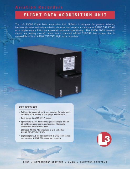 Aviation Recorders FLIGHT DATA ACQUISITION UNIT - L-3 Aviation ...