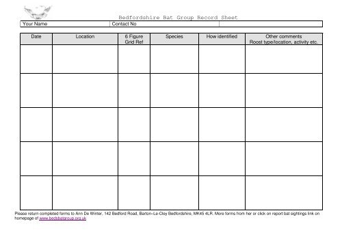 Bat Recording PDF Form (.pdf)