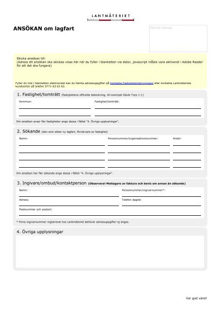 AnsÃ¶kan om lagfart (pdf) - LantmÃ¤teriet