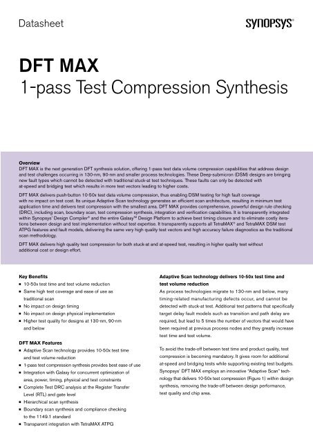 DFT MAX 1-pass Test Compression Synthesis - Europractice