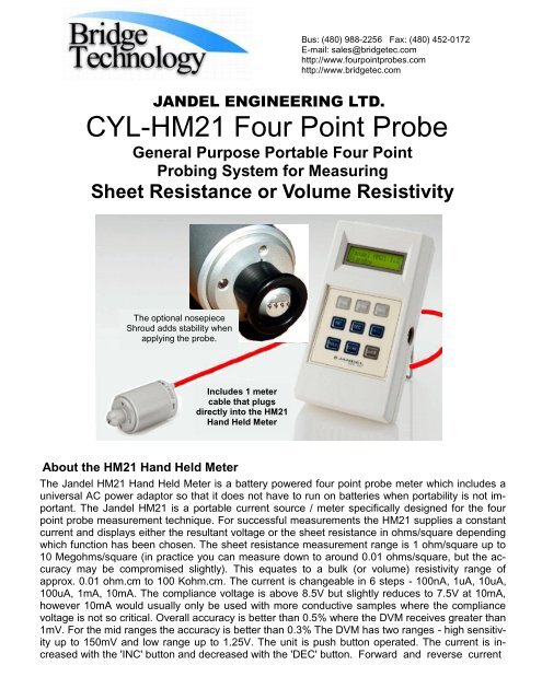 CYL-HM21 Four Point Probe - Four Point Probes