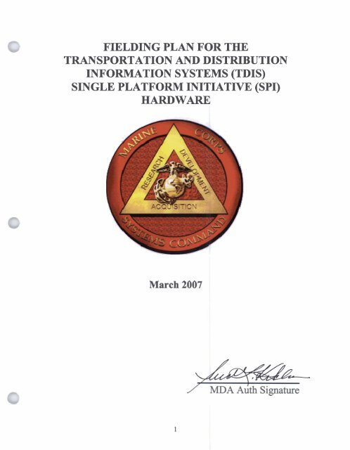 Fielding Plan - Marine Corps Systems Command