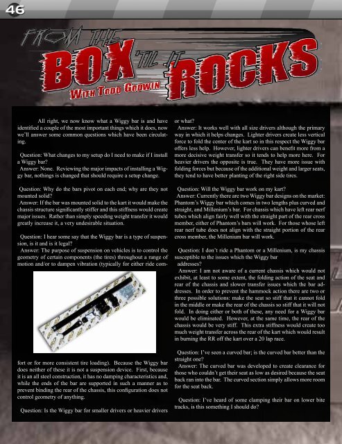 The Wiggy Bar Q&A - Chase'n Race'n Illustrated