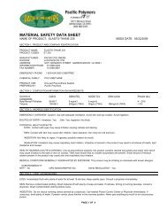 MATERIAL SAFETY DATA SHEET PAGE 1 OF X - Pacific Polymers ...