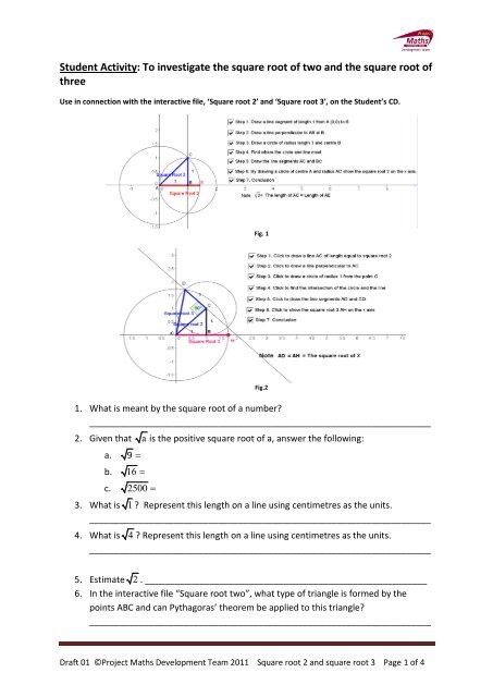 Student Activity: To investigate the square root of two ... - Project Maths