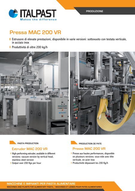 Pressa MAC 200 VR - Italpast