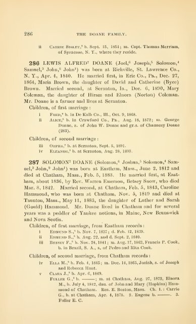 : 286 THE DOANE FAMILY. i