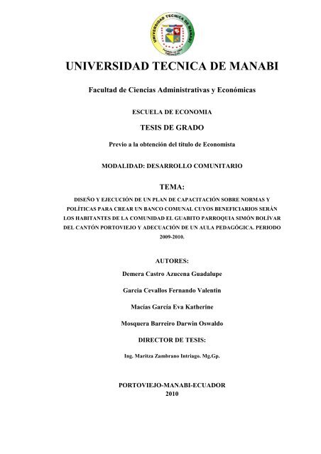UNIVERSIDAD TECNICA DE MANABI - Repositorio UTM ...
