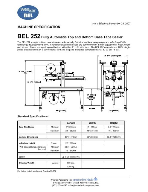 to see the 252 Spec Sheet - Marsh Micro Systems