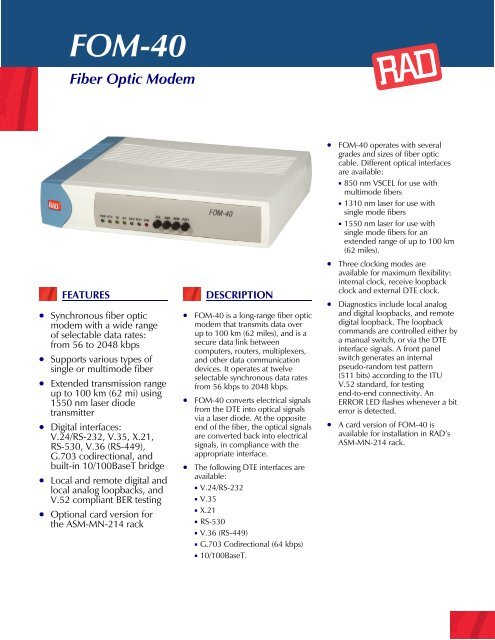 FOM-40 - RAD Data Communications