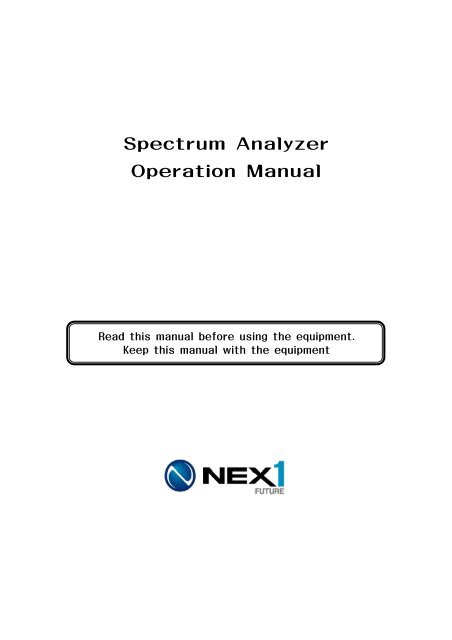 Spectrum Analyzer Operation Manual - Protel