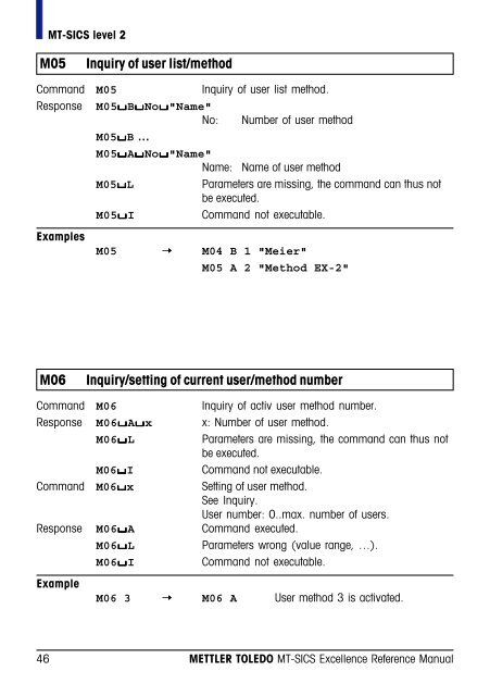 MT-SICS level 2 M05 Inqui