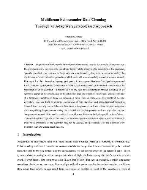 Multibeam Echosounder Data Cleaning Through an Adaptive ...