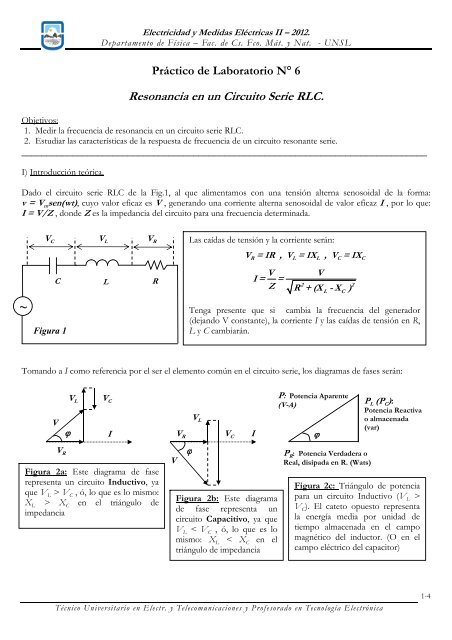 6 Resonancia en un Circuito Serie RLC.