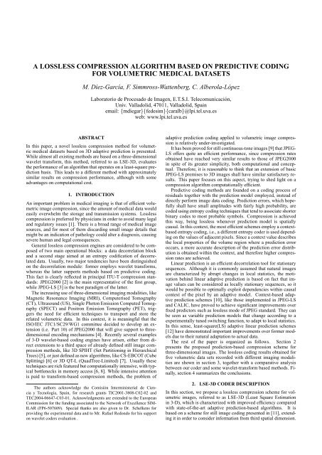 a lossless compression algorithm based on predictive ... - CiteSeerX