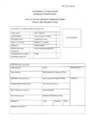 See sample BI-529 form. - South Africa