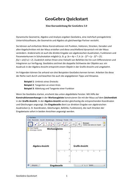 GeoGebra Quickstart 3.0 deutsch