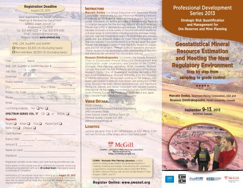 Geostatistical Mineral Resource Estimation And Meeting The New