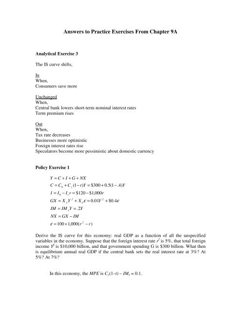 Answers to Practice Exercises From Chapter 9A