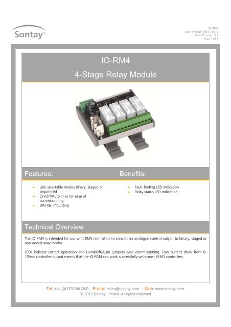 IO-RM4 4-Stage Relay Module - Sontay