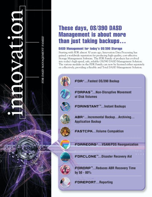 The FDR DASD Management Familyâ ¦ - Innovation Data Processing