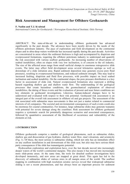 Risk Assessment and Management for Offshore ... - GEOSNet