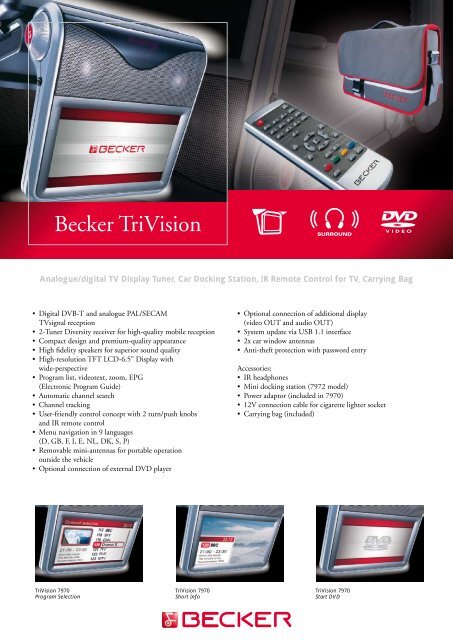 Becker TriVision - Harman/Becker Automotive Systems GmbH