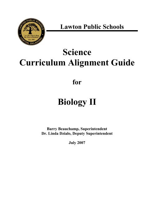 Science Curriculum Alignment Guide Biology II - Lawton Public ...
