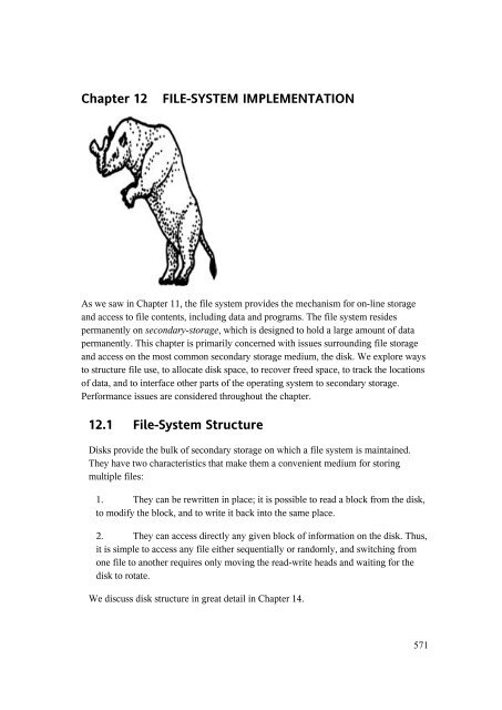 Chapter 12 FILE-SYSTEM IMPLEMENTATION 12.1 File-System ...