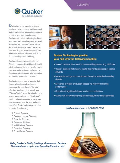 Products for Every Process - Inserts - Quaker Chemical Corporation