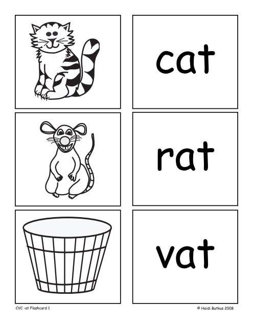 CVC Flashcards -at Family - Heidi Songs