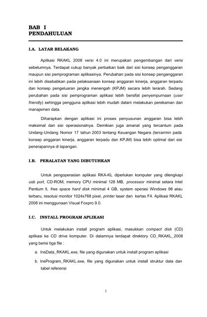 manual rkakl 2008.pdf - Direktorat Jenderal Anggaran Kementerian ...