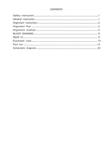 CONTENTS Safety instruction ... - Tecnicosaurios
