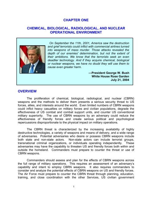 CHAPTER ONE CHEMICAL, BIO