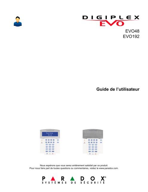 Digiplex EVO48/EVO192 : Guide de l'utilisateur