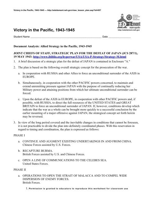 Victory in the Pacific, 1943-1945 - EDSITEment