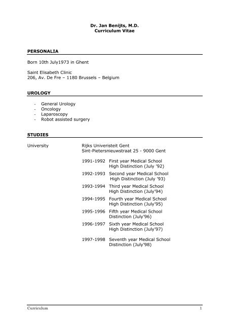 read CV - HealthCare Belgium