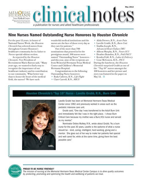 Clinical Notes - Memorial Hermann