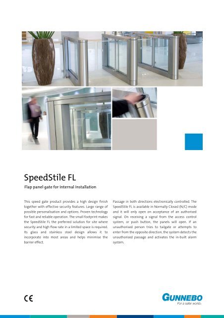 SpeedStile FL Datasheet - Gunnebo