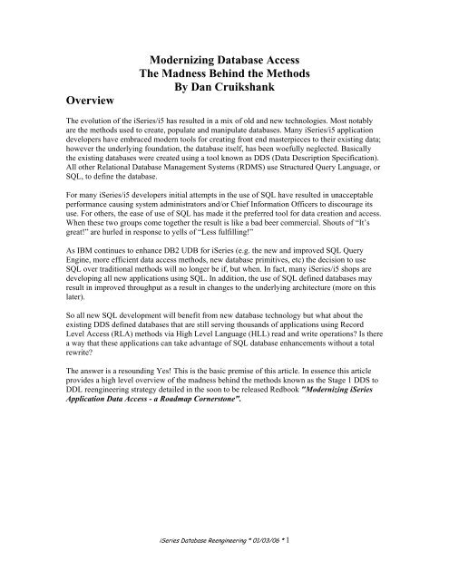 Modernizing Database Access The Madness Behind The Methods Ibm 3138