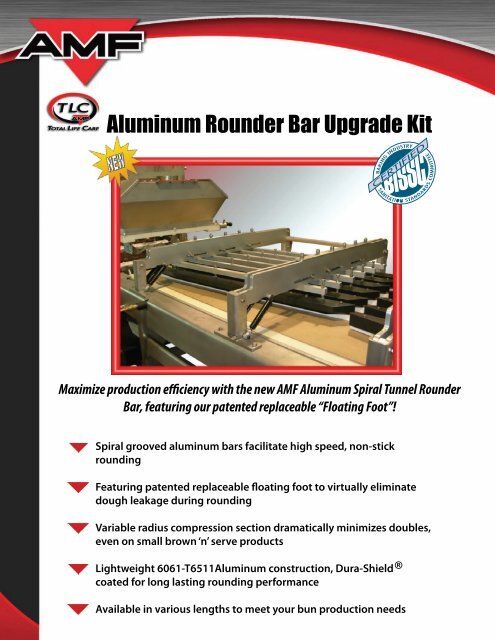 Aluminum Rounder Bar Upgrade Kit - AMF Bakery Systems