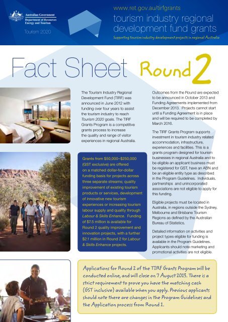 Fact Sheet - Department of Resources, Energy and Tourism